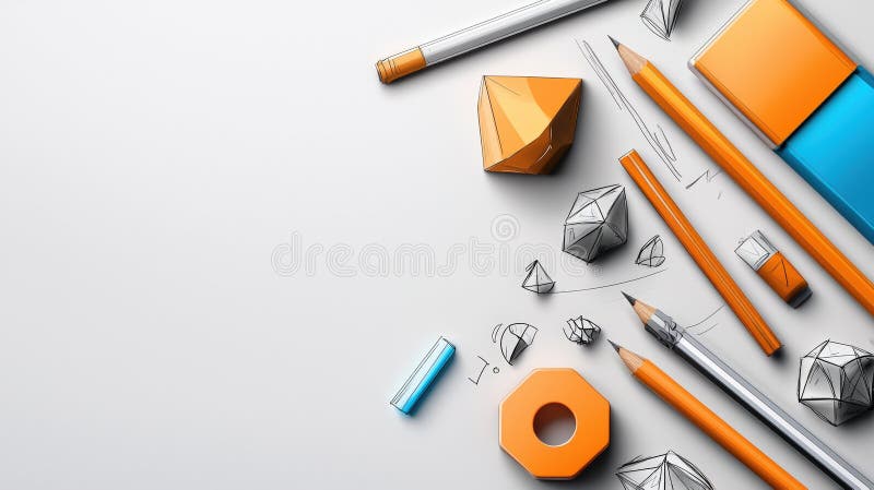 Creative Design Tools and Materials Layout Stock Illustration ...