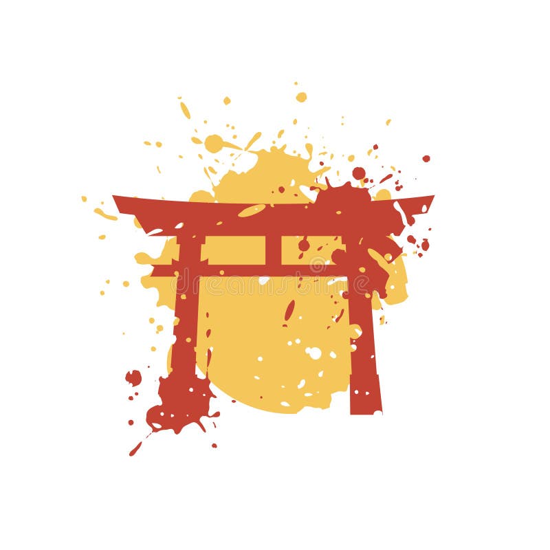 Creative torii gate draw stock vector. Illustration of vector - 160150958