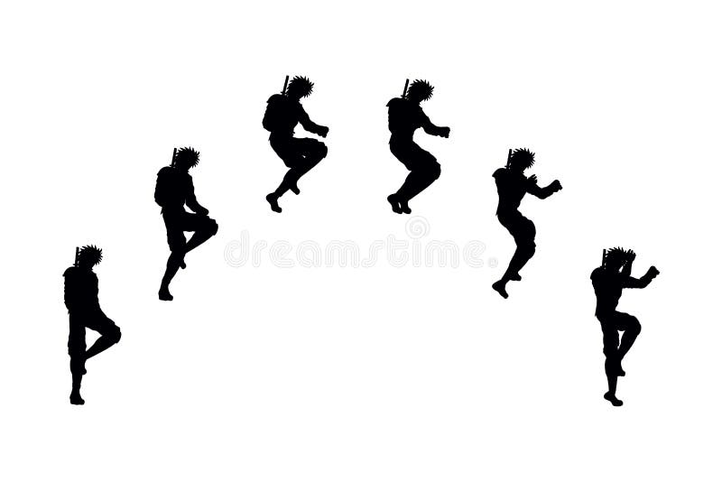 Warrior jumpig sequence stock vector. Illustration of game - 230532877