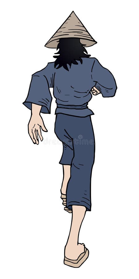 Running samurai warrior stock vector. Illustration of oriental - 99975805