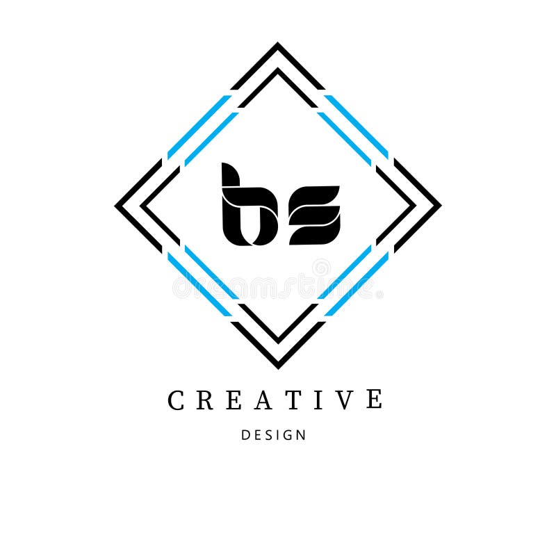 BS Letter with Rectangle Shape Design on White Back Ground Stock Vector ...