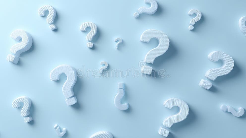 The Creative Design of White Question Marks on a Blue Background AI ...