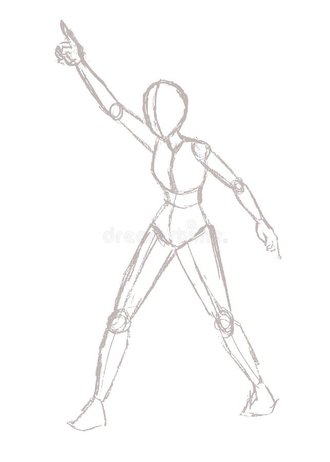 Woman reference body draw stock vector. Illustration of head - 318395174