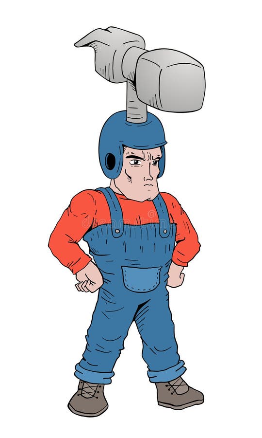 Hummer Worker Illustration for America Labor Day Stock Illustration ...