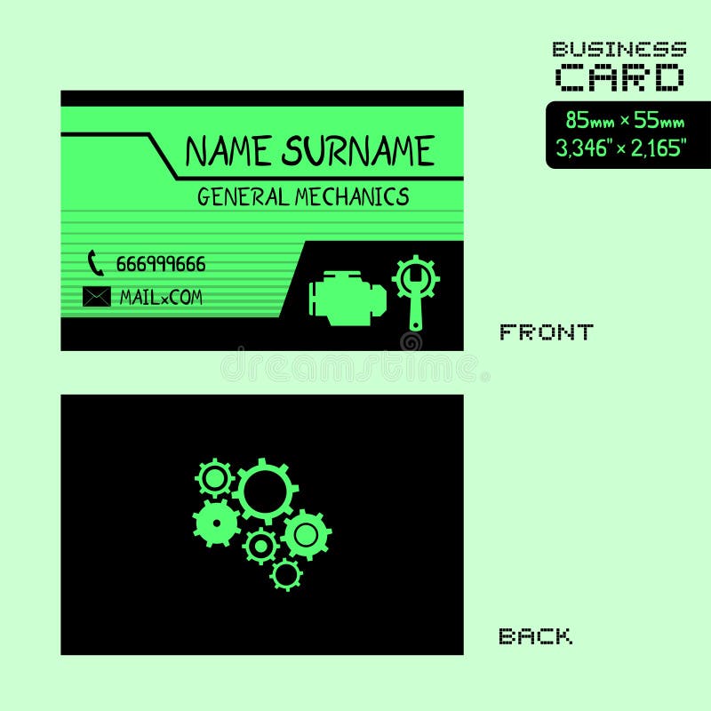 Workshop car business card stock vector. Illustration of enterprise ...