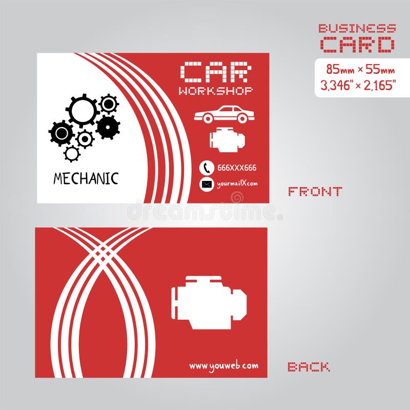 Workshop car business card stock vector. Illustration of abstract ...