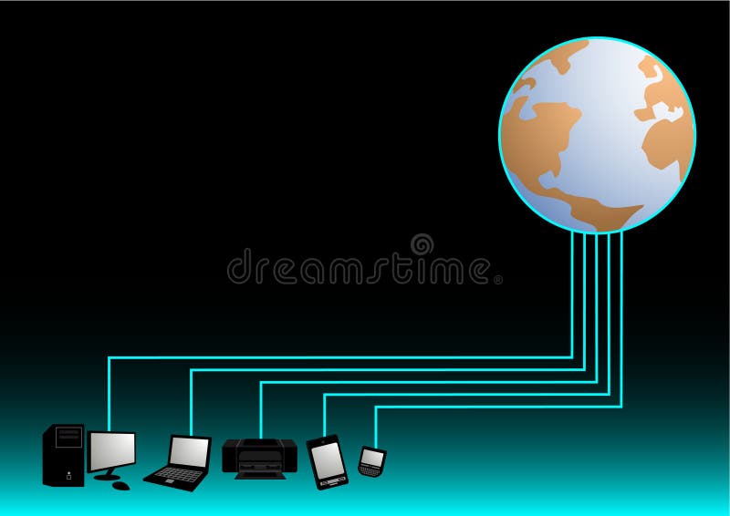 Internet on tv stock vector. Illustration of development - 28608603