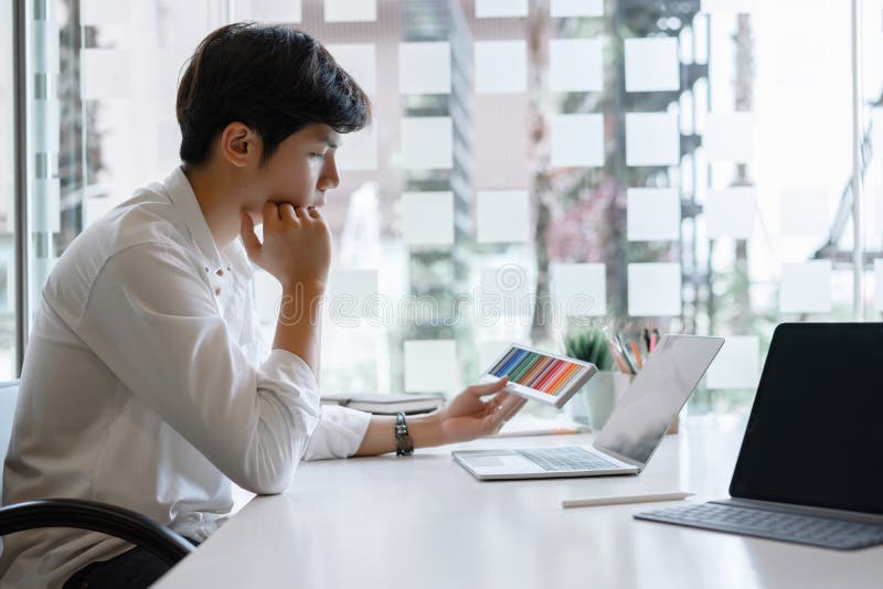 Creative Designer Choosing Color Samples To Design Ideas, Creative ...