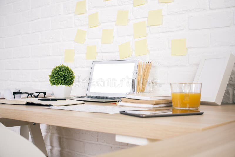 Creative Designer Desktop Side Stock Photo - Image of computer ...