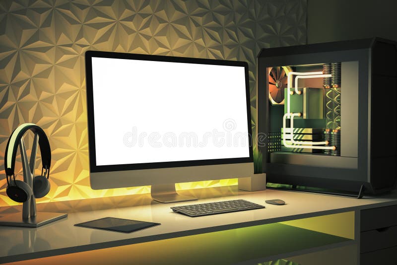 Creative Designer Desktop with Water-cooled System Unit Editorial ...