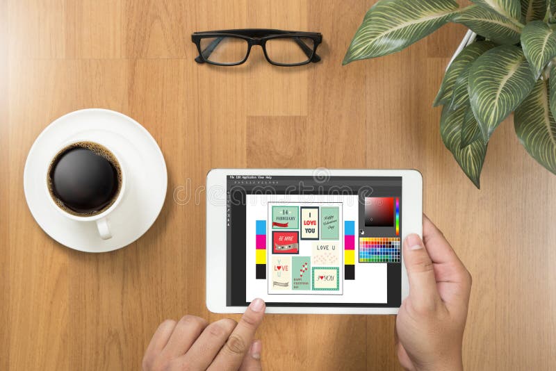 Creative Designer Graphic at Work. Color Swatch Samples, Illustr Stock ...