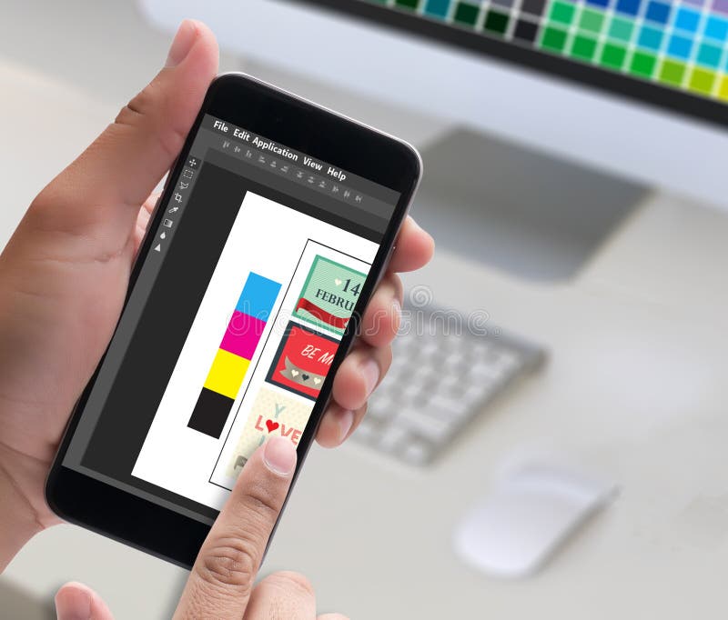 Creative Designer Graphic at Work. Color Swatch Samples, Illustrator ...