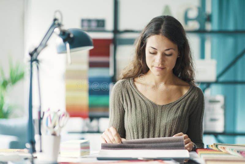 Creative Designer Picking Fabric Swatches Stock Photo - Image of ...