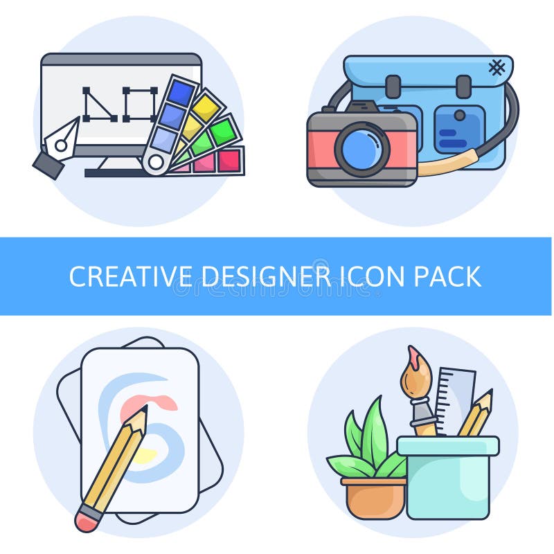 Creative Designer Icon Pack Stock Vector - Illustration of business ...