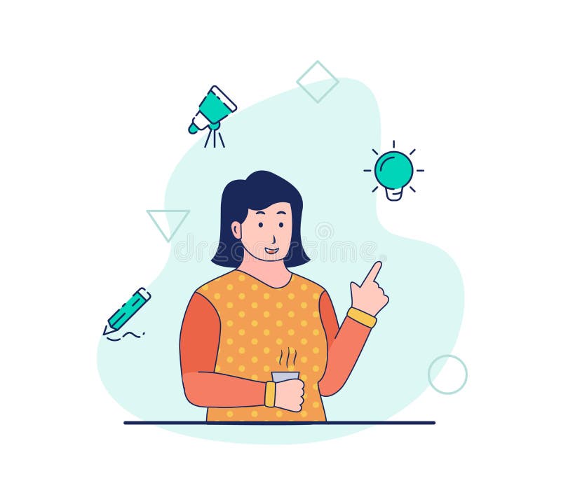 Creative Designer Woman Work Get Idea Innovation Brainstorming Research ...