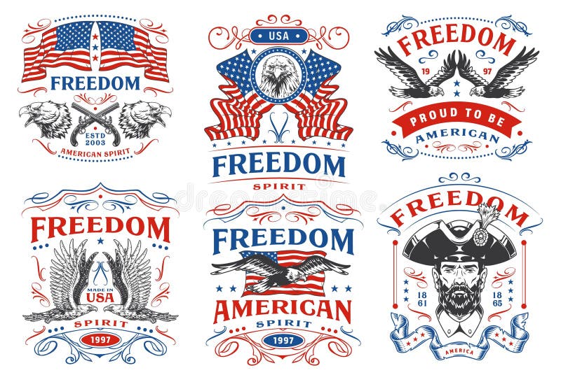 Creative Designs Celebrating Freedom Stock Illustration - Illustration ...