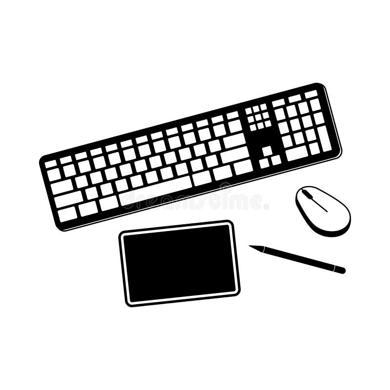 Creative Desk with Devices Vector Stock Vector - Illustration of office ...