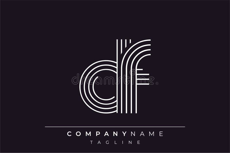 Creative DF Lines Letter Logo Design Stock Vector - Illustration of ...