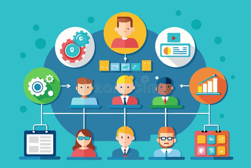 A Creative Diagram Illustrating a Business Strategy Focused on Teamwork ...