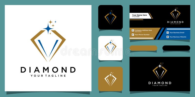 Creative Diamond Concept Logo Design Template with Business Card Design ...