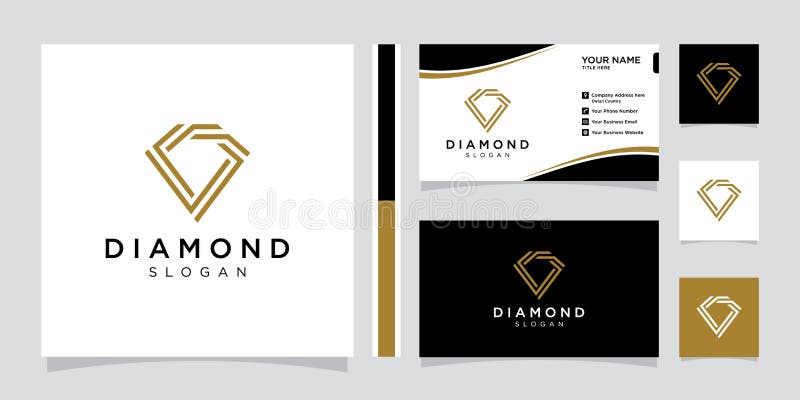 Creative Diamond Concept Logo Design Template with Business Card Design ...