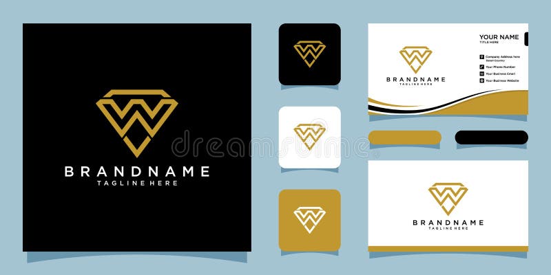 Creative Diamond Concept Logo Design Template and Business Card Design ...