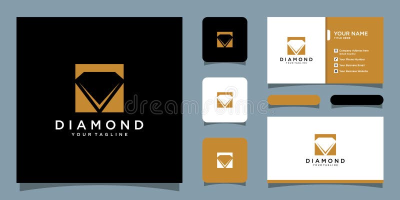 Creative Diamond Concept Logo Design Template with Business Card Design ...