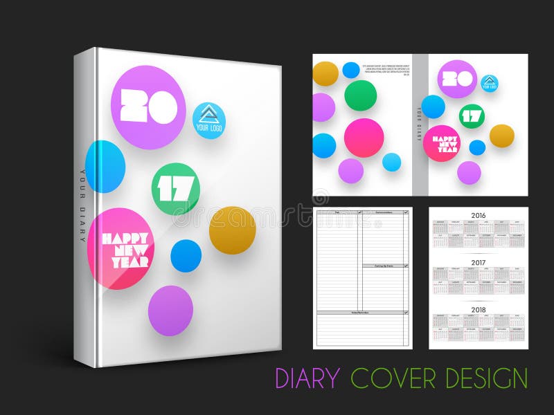 Diary Cover Design or Template Layout. Stock Illustration ...