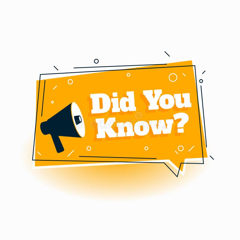 Creative Did You Know Background with Megaphone Design Stock Vector ...