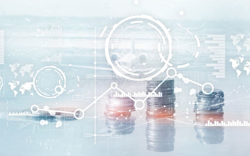 Creative Digital Abstract Business Interface Background. Financial ...
