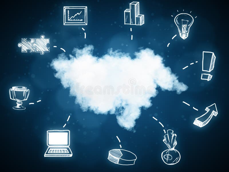 Cloud computing backdrop stock illustration. Illustration of ...