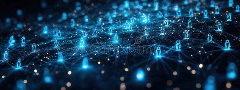 A Creative Digital Illustration of Network of Interconnected Nodes ...