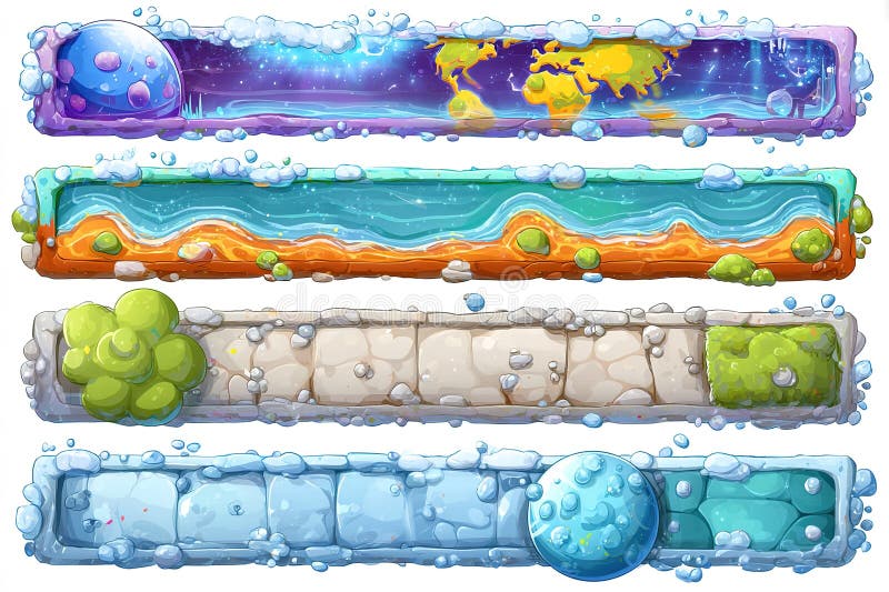 Creative Digital Landscape Design Elements Featuring Diverse Textures ...