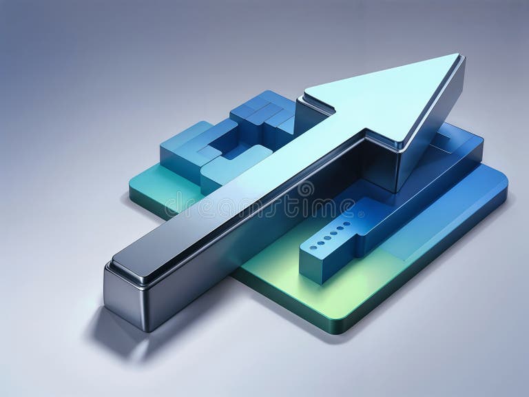 Creative Digital Rendering of Colorful 3D Layered Abstract Arrows ...