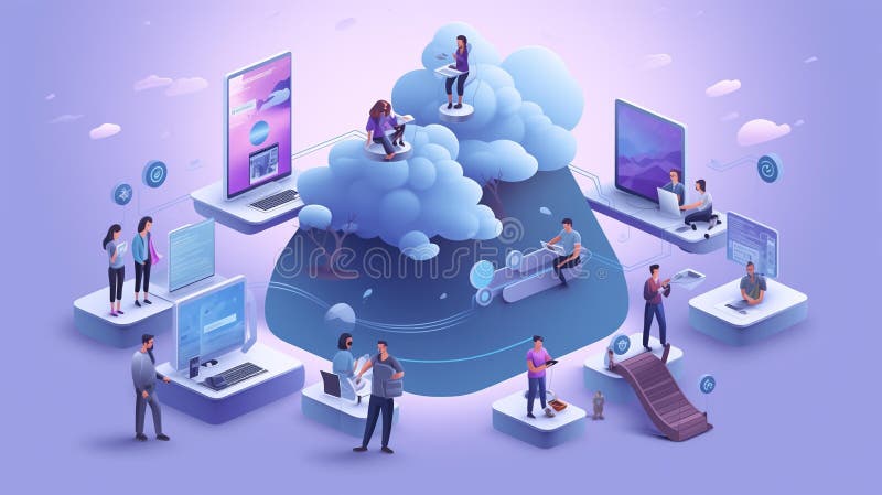 Creative Digital Workspace with Individuals Engaged in Various ...