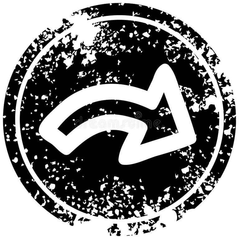 A Creative Direction Arrow Distressed Icon Stock Vector - Illustration ...