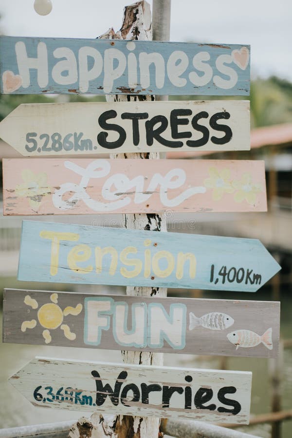 Creative Direction Signpost with Positive and Negative Inscriptions ...