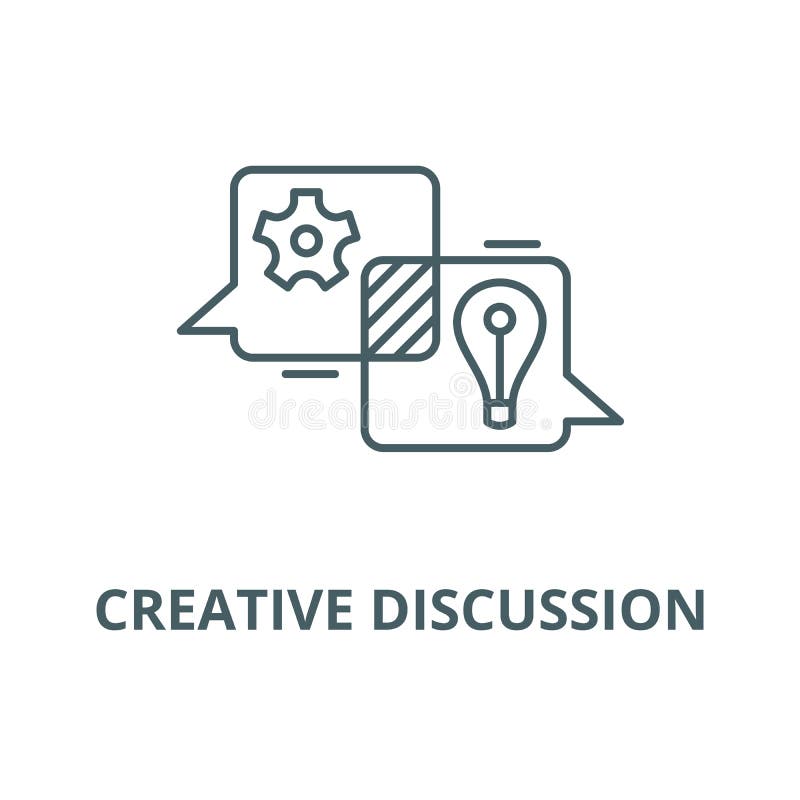Creative Discussion Black Icon, Vector Sign on Isolated Background ...