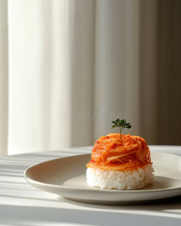 A Creative Dish Featuring Spaghetti Atop a Mound of Rice, Garnished ...