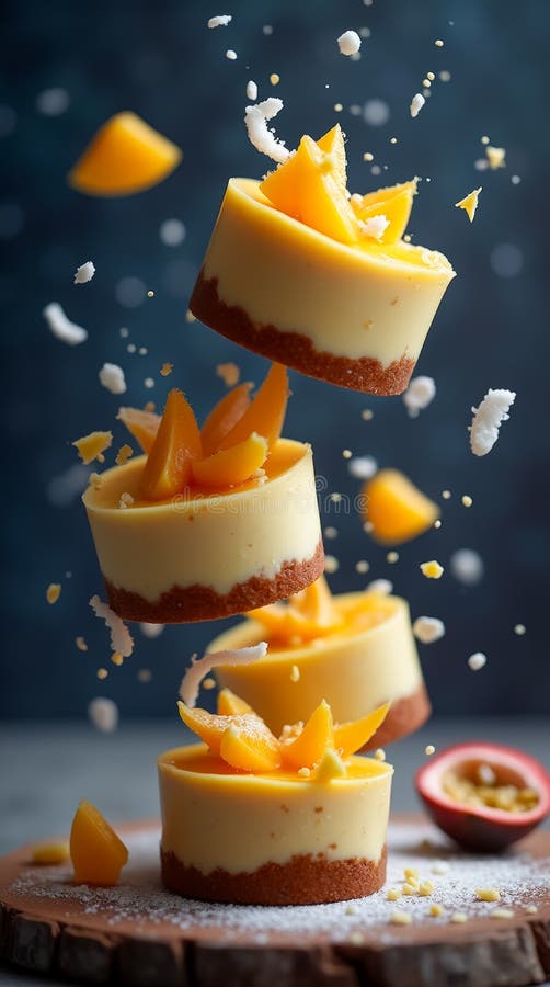 A Creative Display of Cheesecake Desserts Featuring Layers of Smooth ...