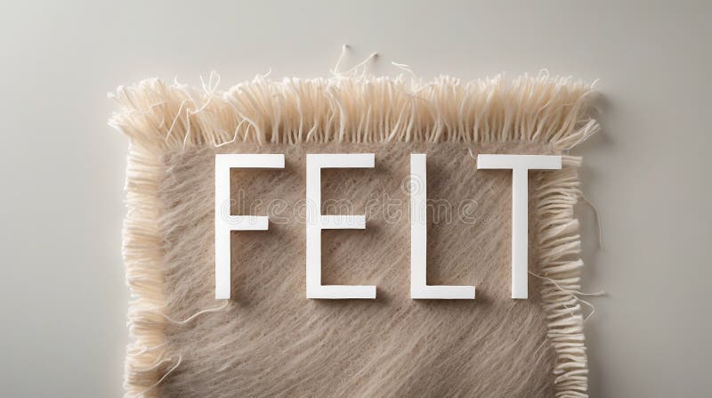 Creative Display of Felt Material with Bold White Lettering on Textured ...