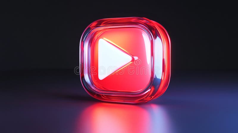 Creative Display of a Glowing Play Button in Vibrant Red and White ...