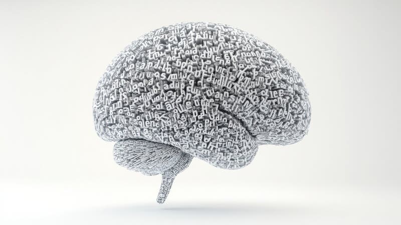A Creative Display of a Human Brain Shaped from Numerous Words and ...