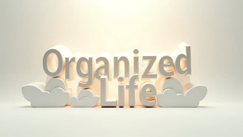 Creative Display of Organized Life Theme with Fluffy Clouds in the ...
