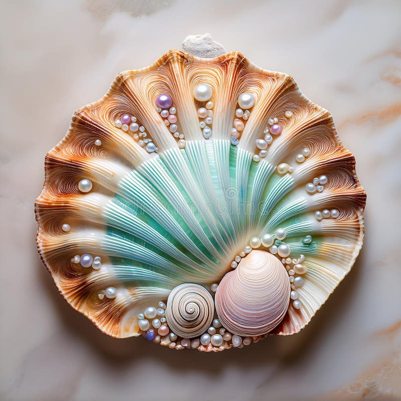 Creative Display of Periwinkle and Snail Shells. AI Content Generation ...