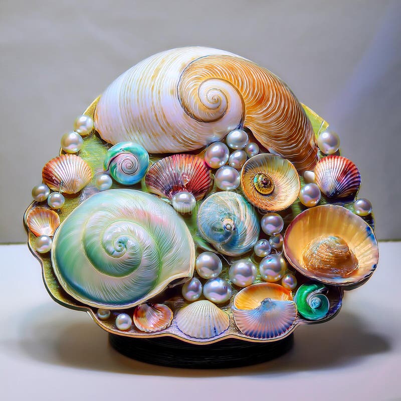 Creative Display of Periwinkle and Snail Shells. AI Content Generation ...