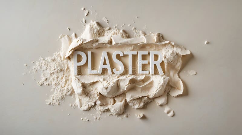 Creative Display of Plaster Material with Text Emerged from a Textured ...