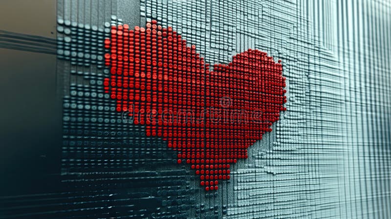 Creative Display of Raised Braille Dots Forming a Heart Shape on a ...