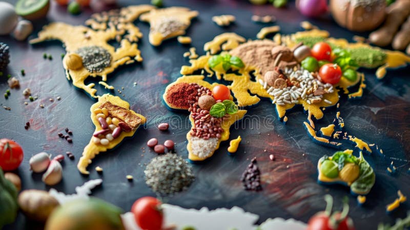 A Creative Display Representing Global Food Diversity Using Spices and ...