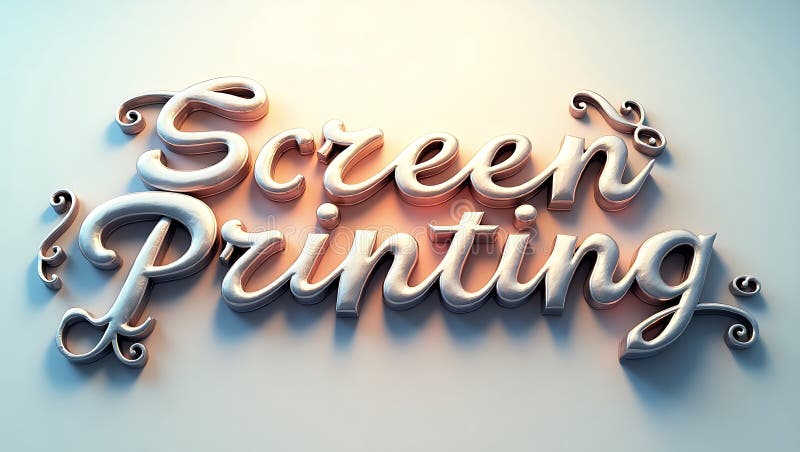 Creative Display of Screen Printing Typography Design on a Smooth ...
